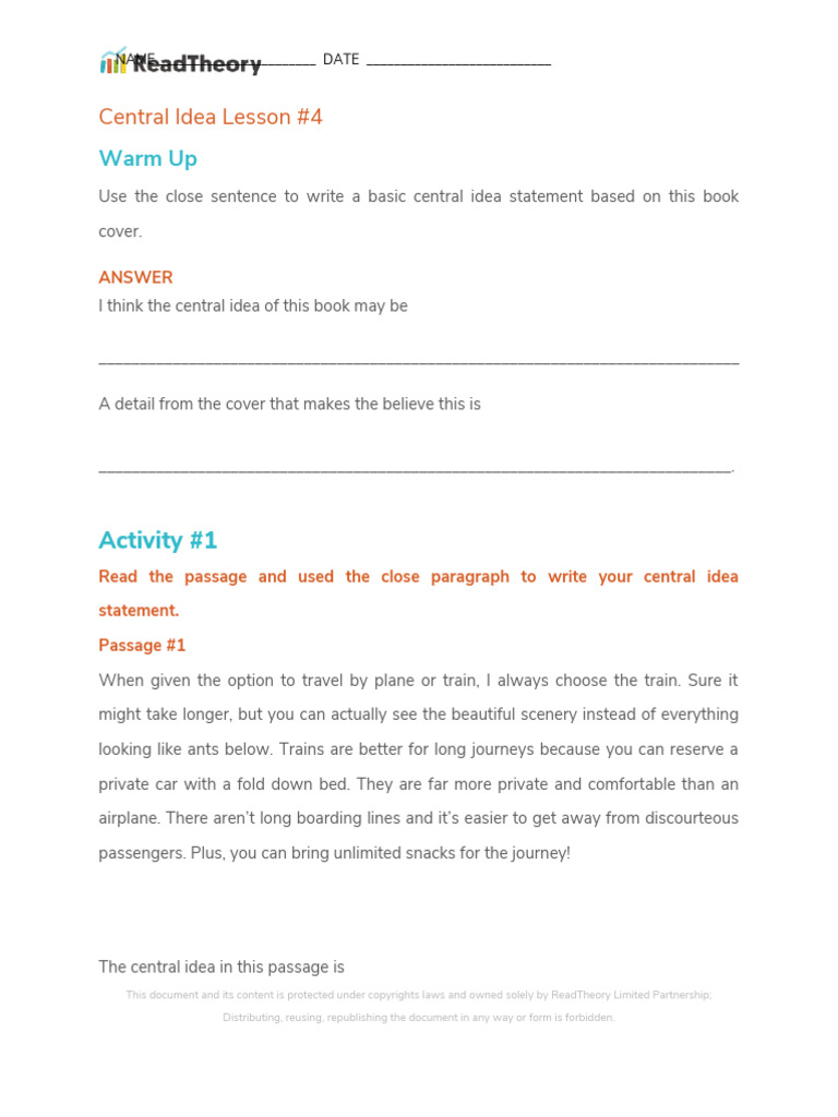 08 - Identifying Central Idea Day 4 | PDF