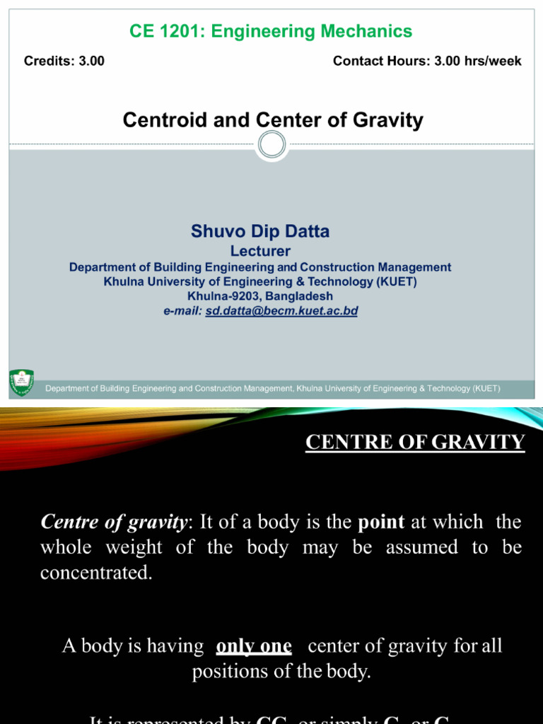 02 - Slide - Centroid and Center of Gravity | PDF