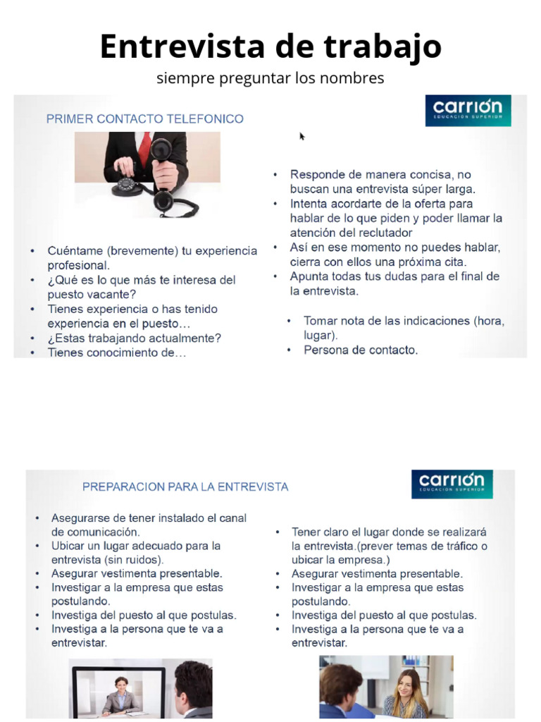 Entrevista de trabajo | PDF