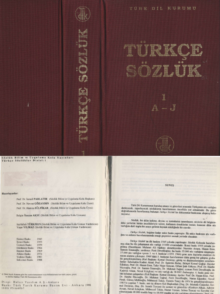 Türkçe Sözlük 1 (A-J) | PDF