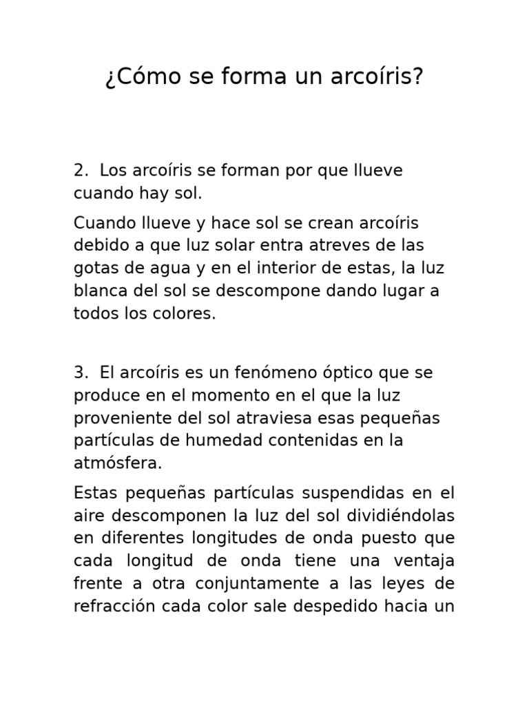 Cómo Se Forma Un Arcoíris | PDF