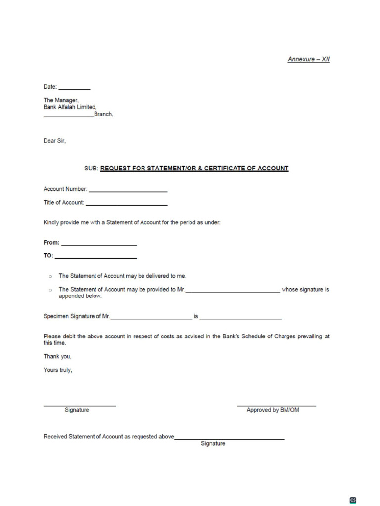 Account Statement & Certificate Application | PDF