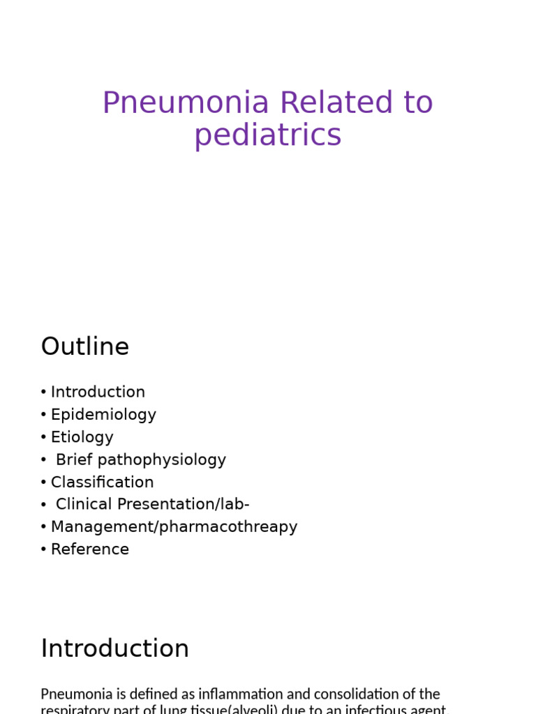 Pneumonia Related To Pediatrics | PDF | Pneumonia | Medicine