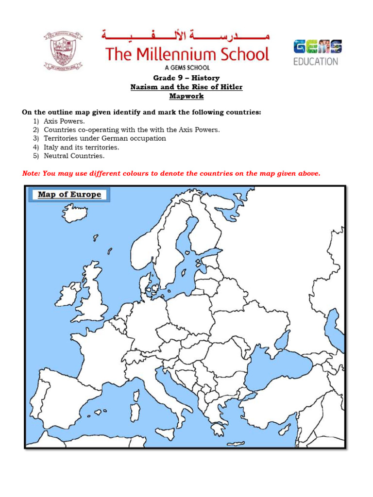 Grade 9 History: WWII Mapwork | PDF