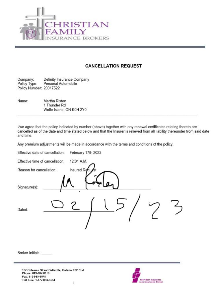 Cancellation Request Form | PDF