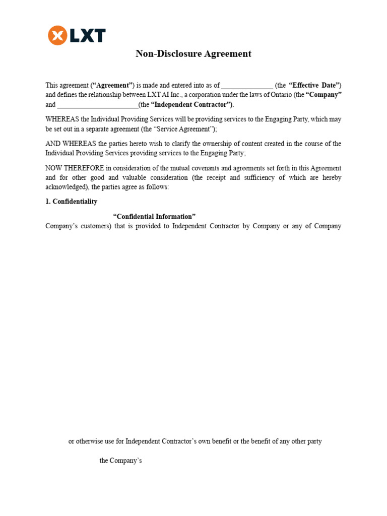 Independent Contractor Non Disclosure Agreement | PDF | Arbitration ...