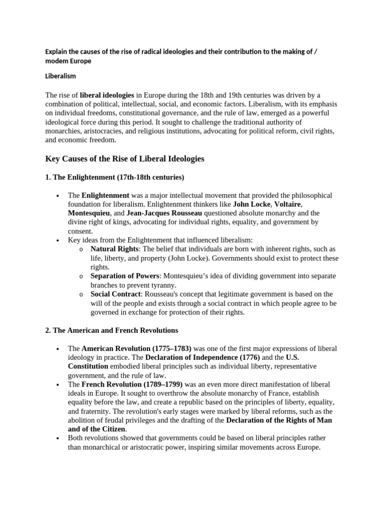 Rise of Radical Ideologies | PDF | Liberalism | Communism