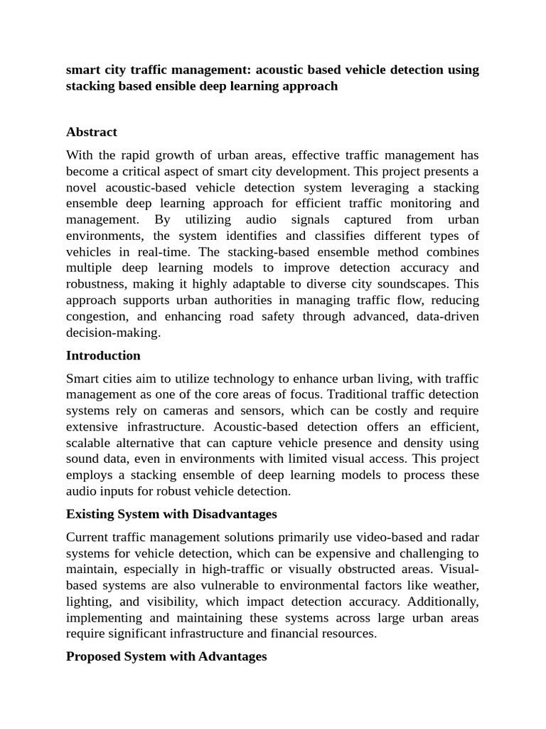 Smart City Traffic Management Pdf Traffic Deep Learning