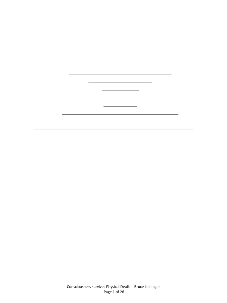 5f. Bruce Leininger - Consciousness Survives Physical Death, Definitive ...