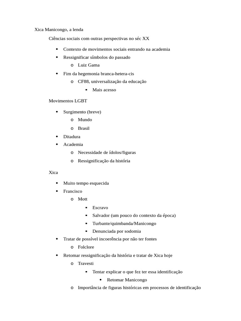 Xica Manicongo: História e Resistência | PDF | Brasil