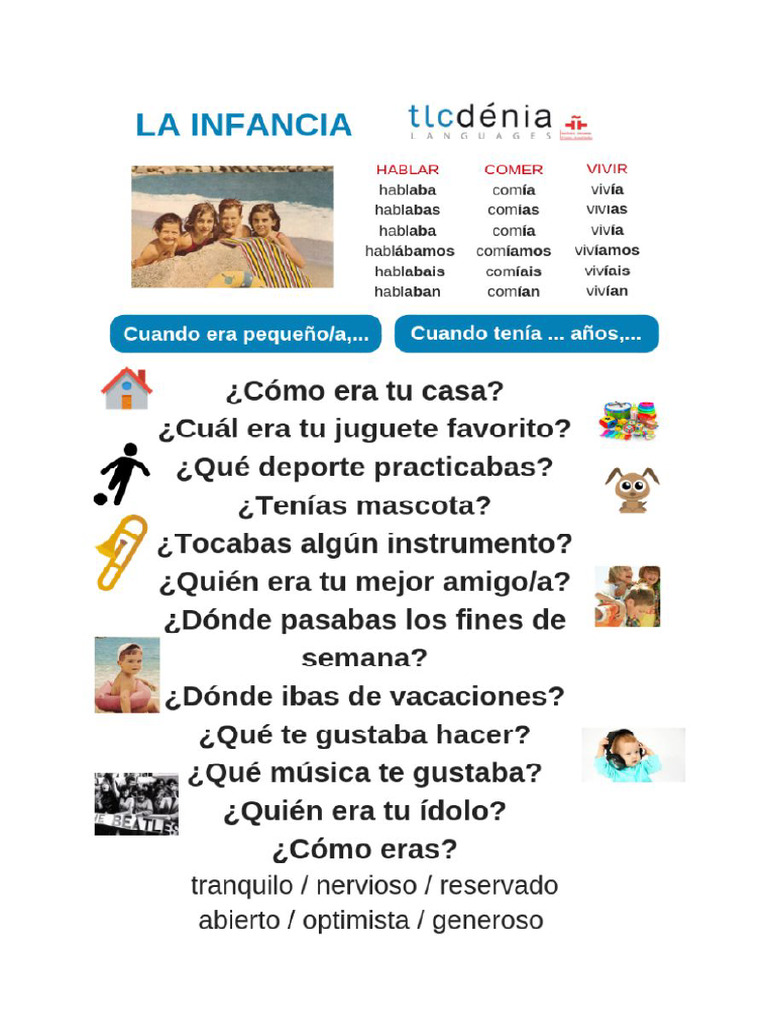 Imperfecto Espanol Conversacion Tu Infancia 1 | PDF