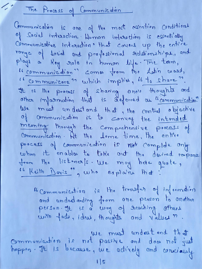 Process of Communication | PDF