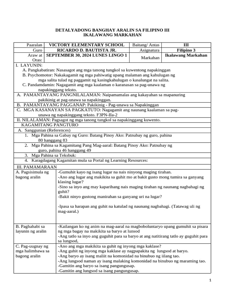 Filipino 3 DLP Quarter 2 Final | PDF
