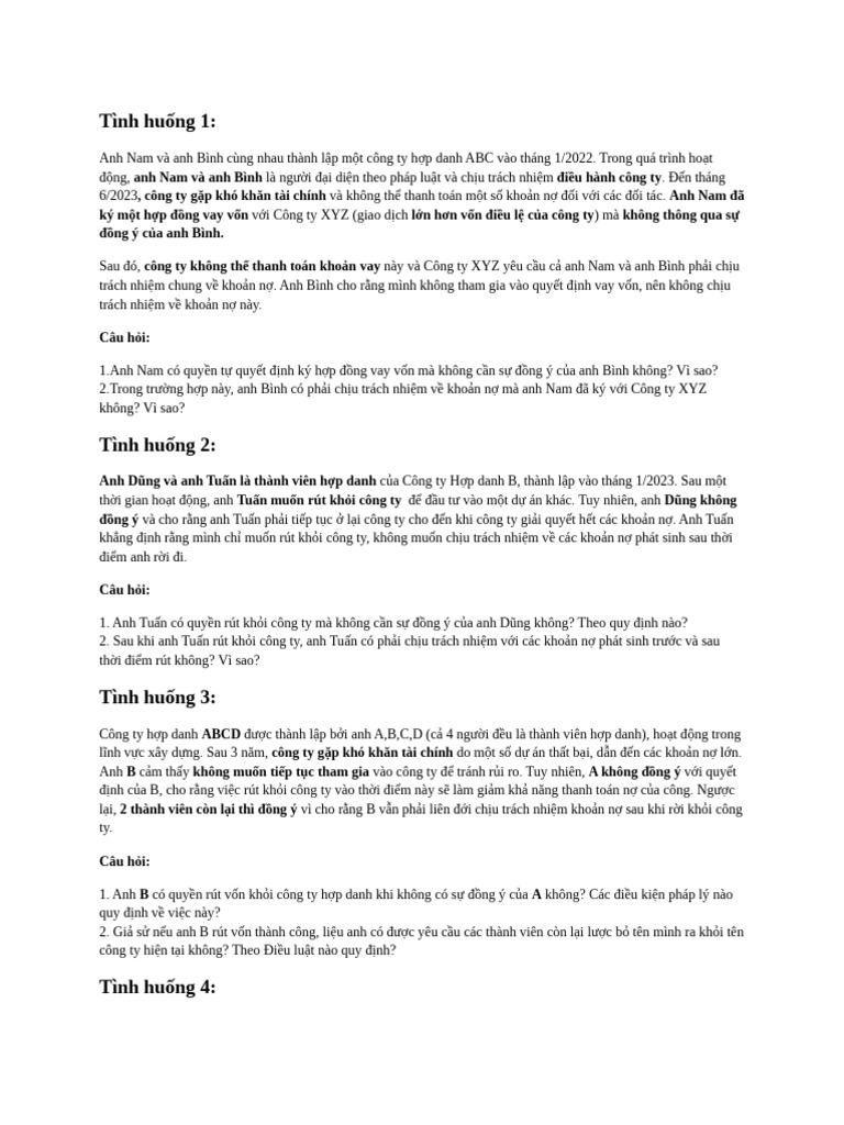 Tình huống - LKD - nhóm 5 | PDF