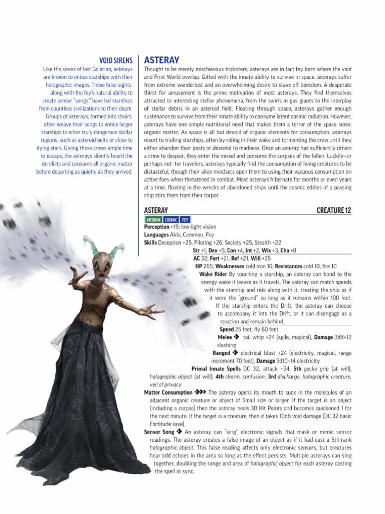 Starfinder 2E Stat Card Asteray | PDF