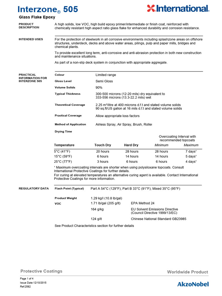 Interzone 505-tds | PDF | Epoxy | Paint