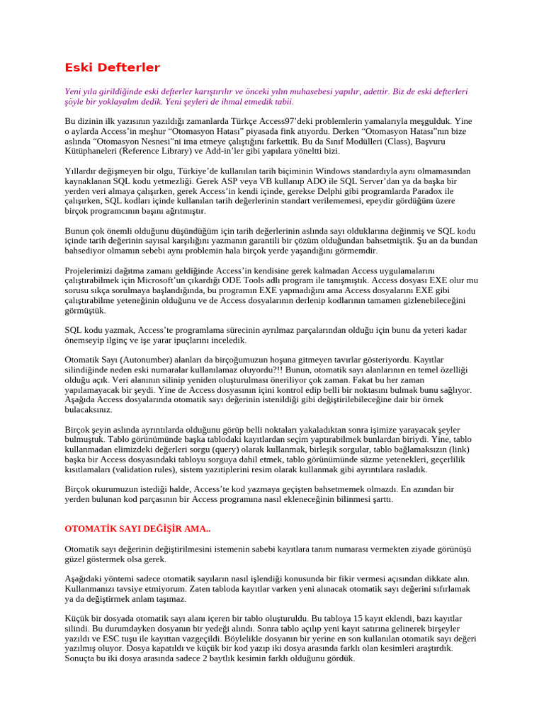 Eski Defterler | PDF