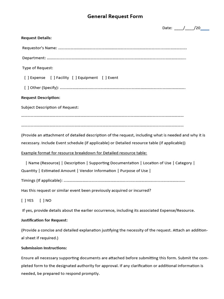 General Request and Fulfillment Form | PDF | Law