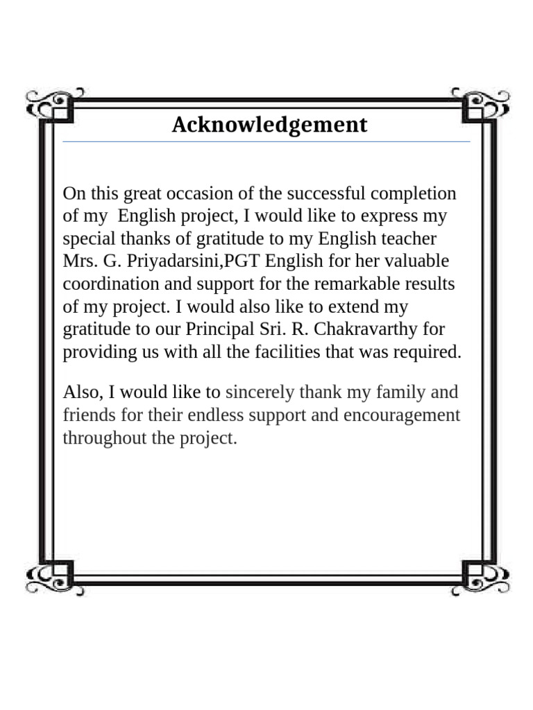 Acknowledgement New | PDF | Foreign Language Studies | Wellness
