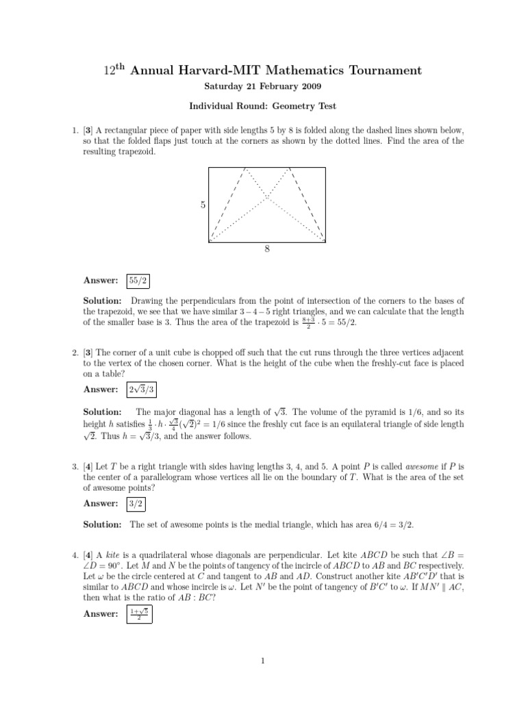 Solutions | PDF | Triangle | Elementary Geometry
