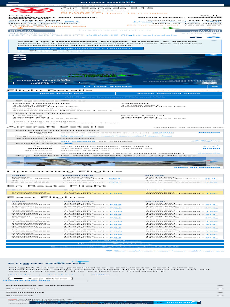 AC845 (ACA845) Air Canada Flight Tracking and History - FlightAware ...