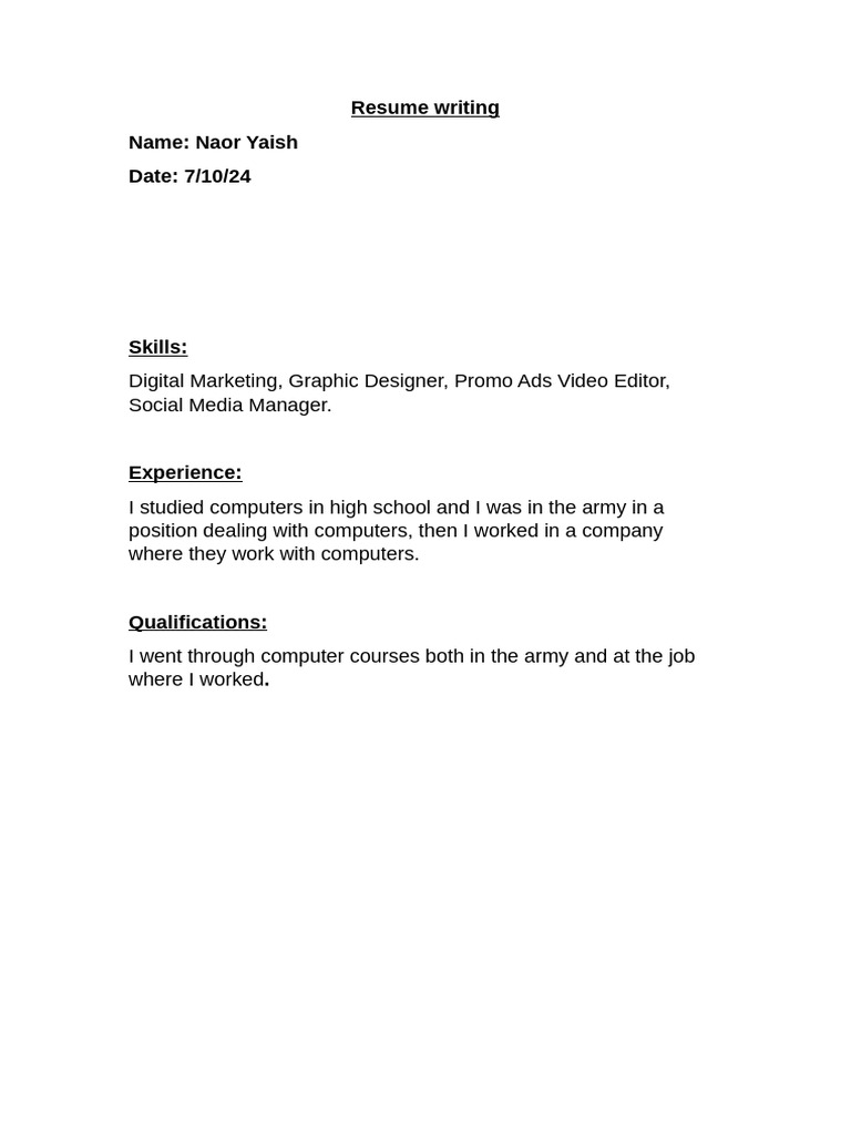 Resume Writing | PDF