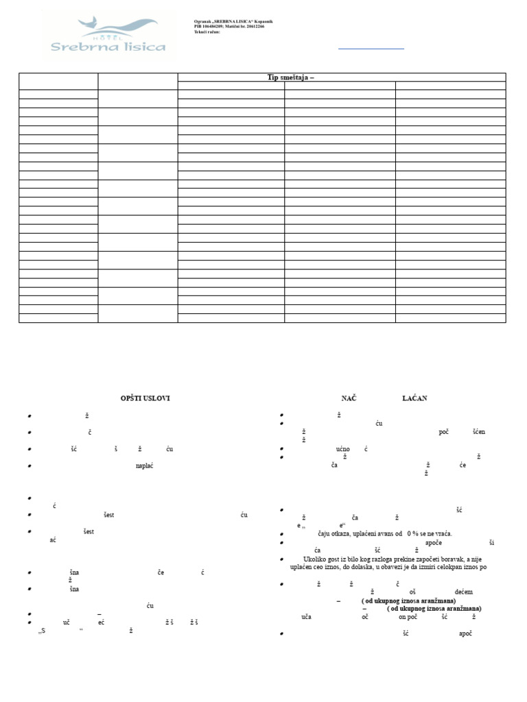 Cenovnik-Zimska-Sezona 2024-2025 | PDF