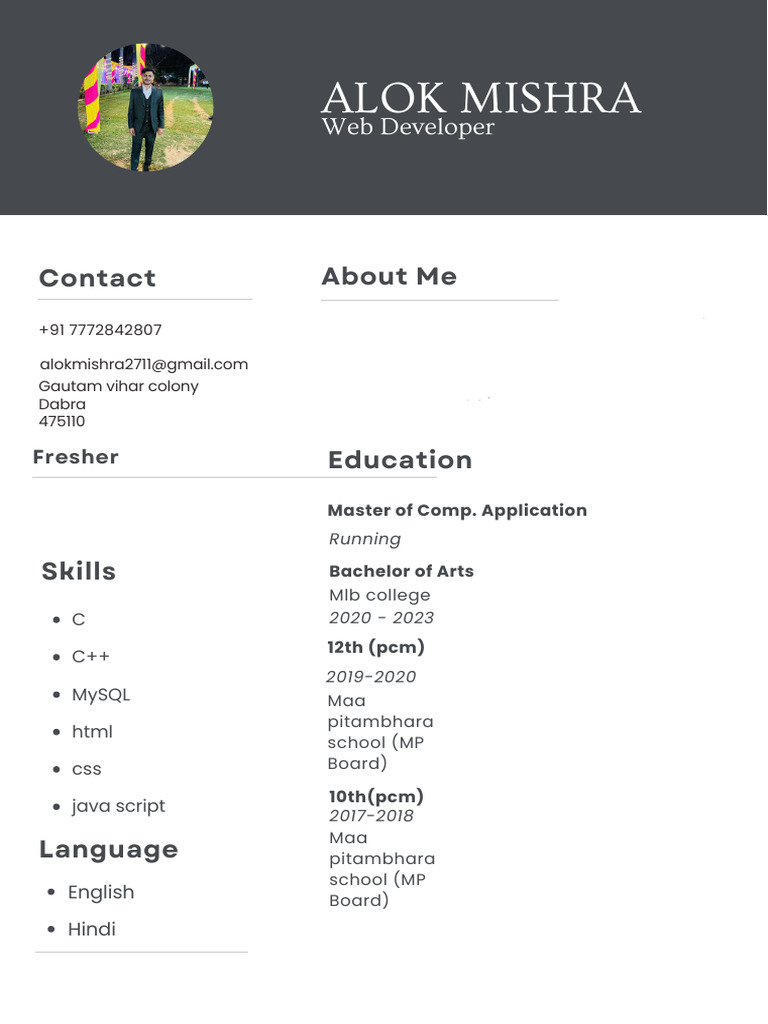 Resume Alok Mishra | PDF