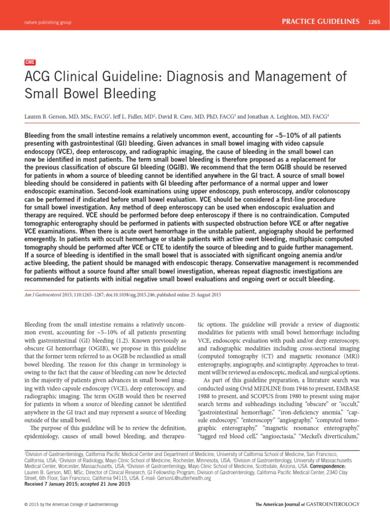 Acg Clinical Guideline Diagnosis and Management.10 | PDF | Ct Scan ...