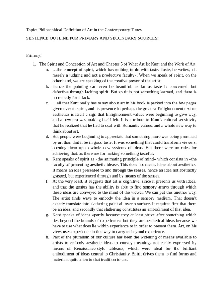 Sentence Outline For Primary and Secondary Sources | PDF | Idea ...