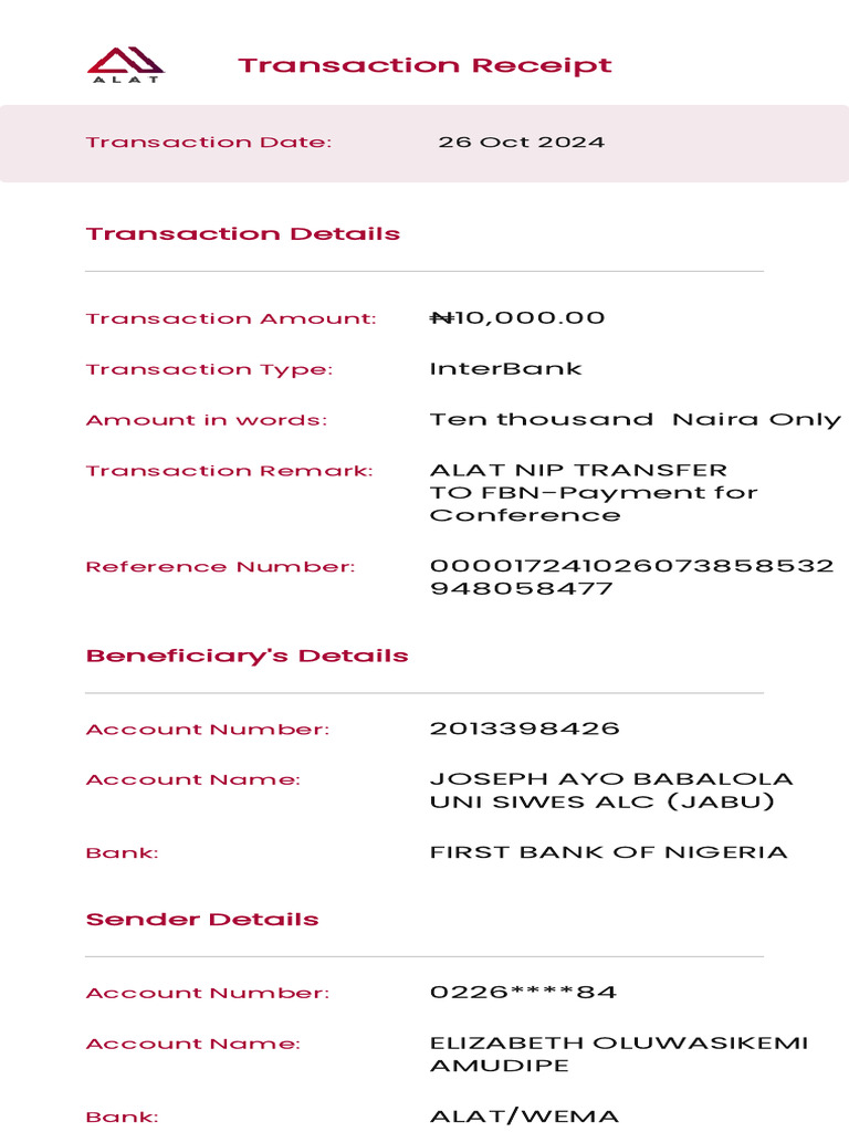 Transaction Receipt | PDF | Business