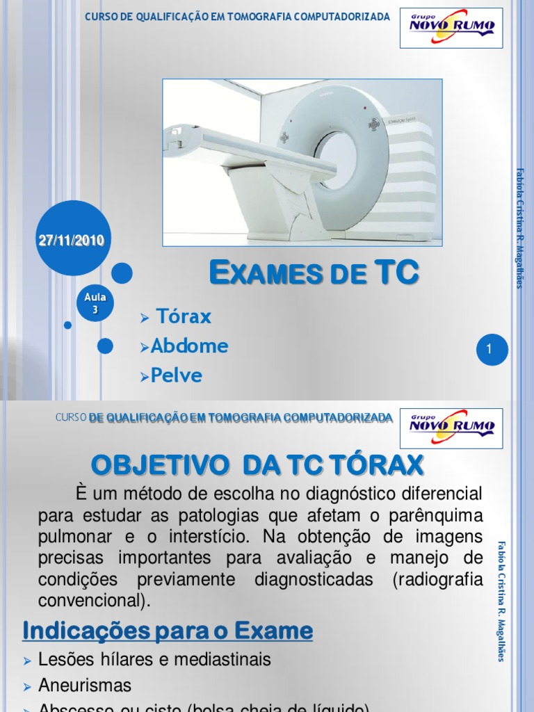 Aula TC Torax | PDF | Pulmão | Tórax (anatomia humana)