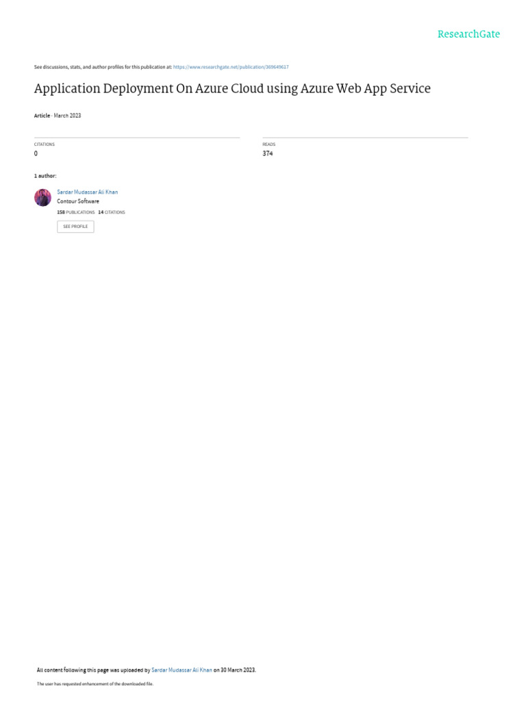 Application Deployment On Azure Cloud | PDF | Microsoft Azure ...