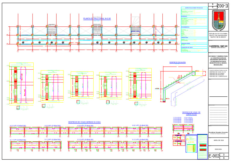 E-002 Plano Estructural-Despiece Vigas Aereas y Columnas | PDF
