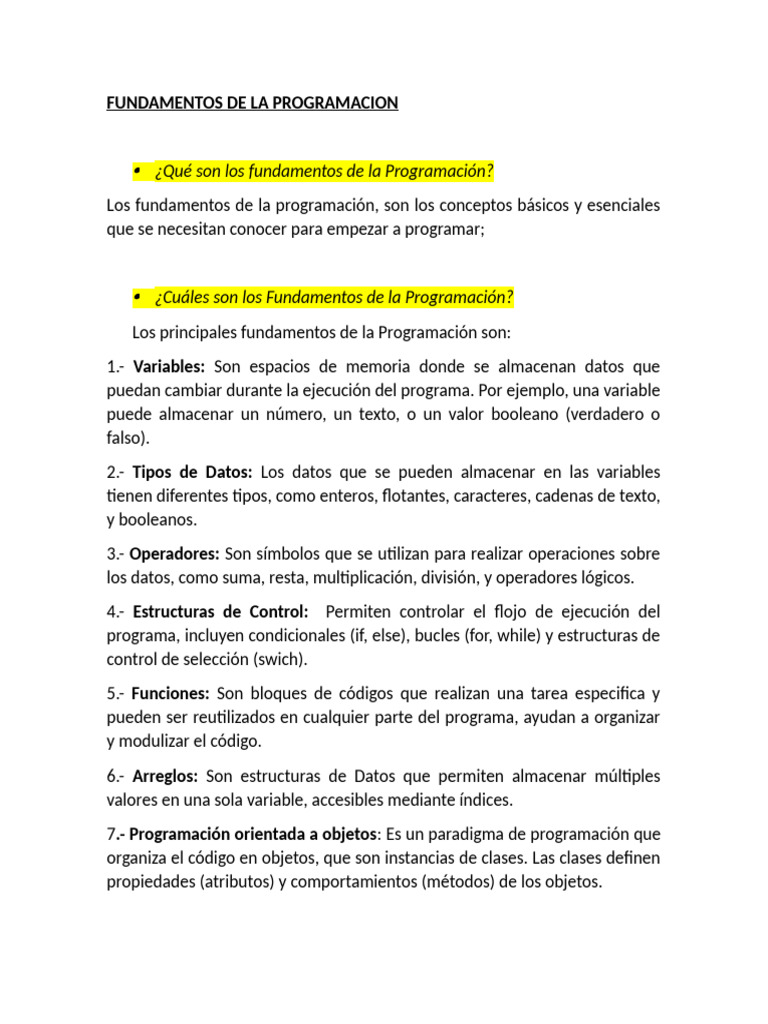 FUNDAMENTOS DE LA PROGRAMACION | PDF | Lenguaje de programación ... FUNDAMENTOS DE LA PROGRAMACION | PDF | Lenguaje de programación ...