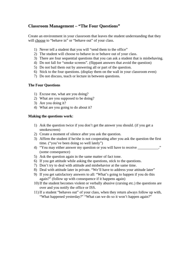 The 4 Questions | PDF