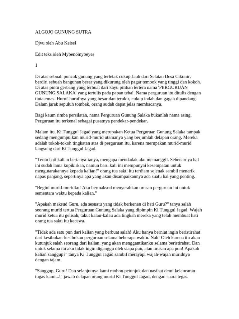 T. Hidayat - Pendekar Naga Putih-003. Algojo Gunung Sutra | PDF