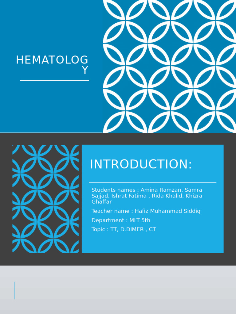 Hematology 2 | PDF | Coagulation | Thrombus
