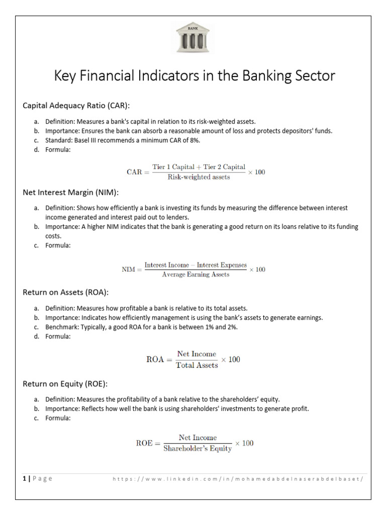 Key Financial Indicators in The Banking Sector | PDF | Banks | Basel Iii