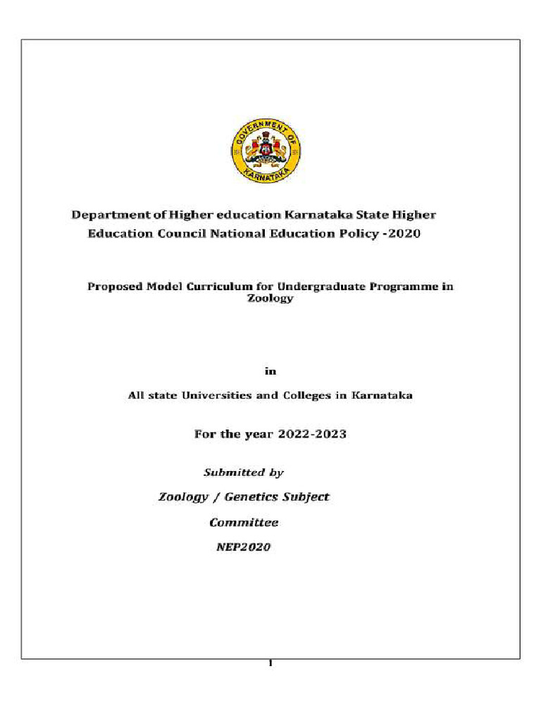 NEP - Zoology Syllabus III &IV Semesters - Compressed | PDF
