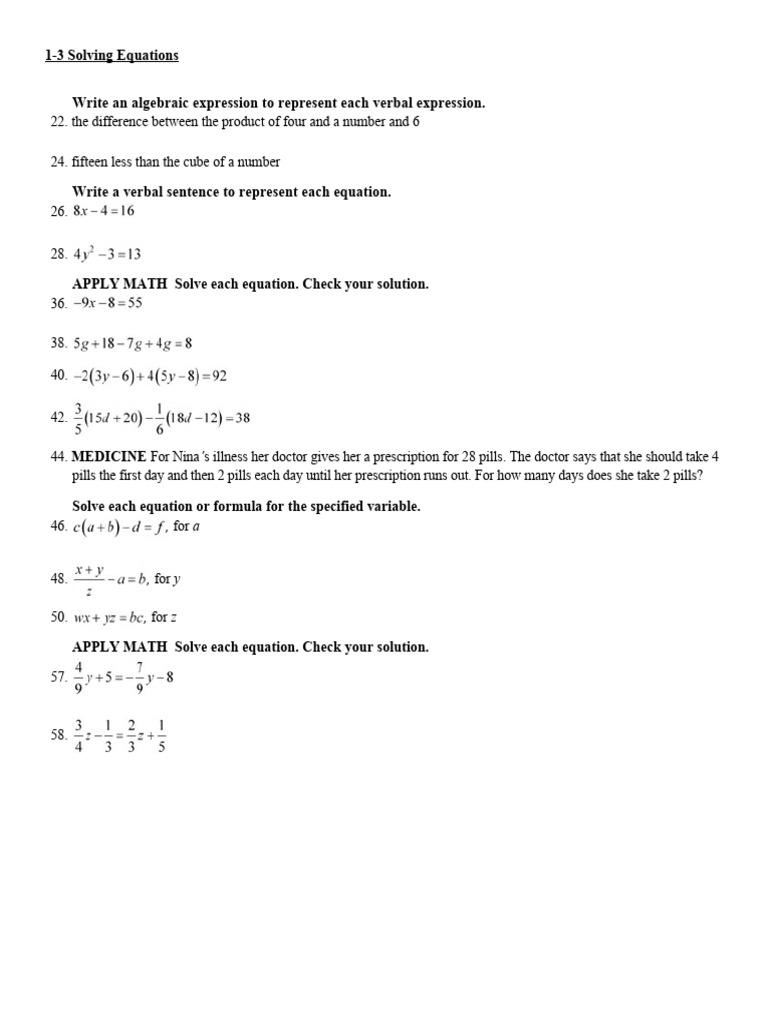 1 3 Solving Equations | PDF | Teaching Methods & Materials