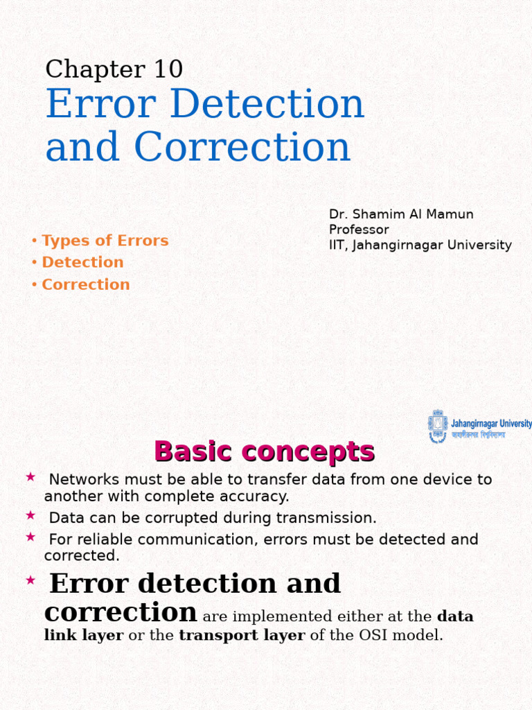 Error Detection and Correction | PDF | Error Detection And Correction | Algorithms