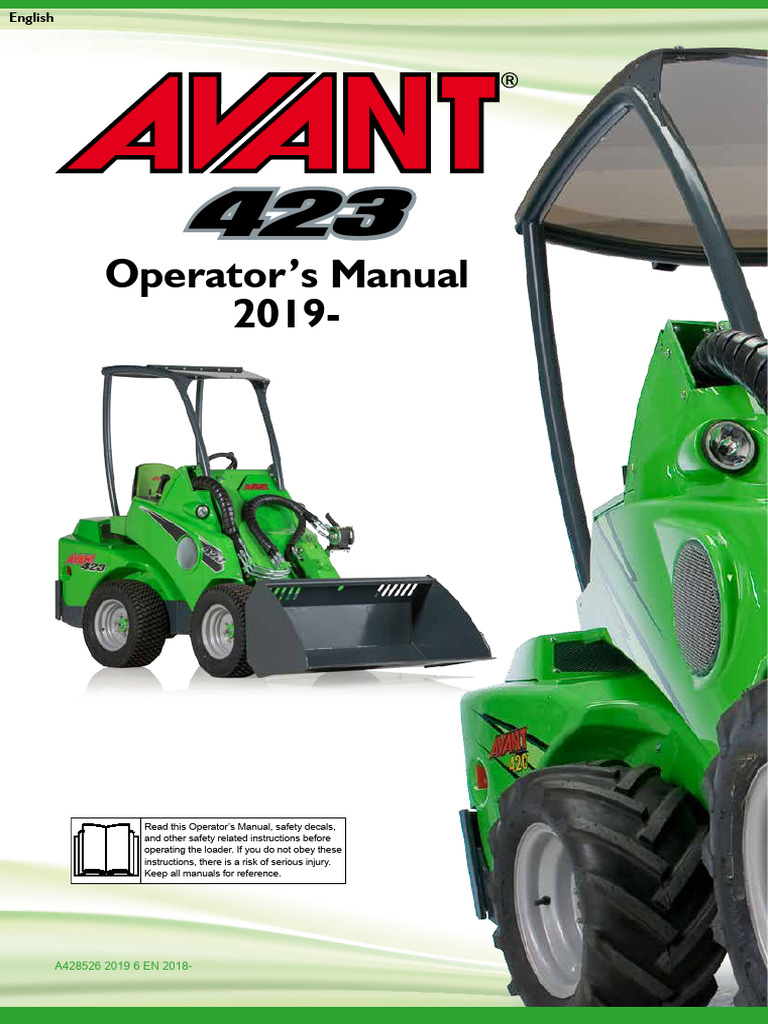 EN Operator's Manual - Avant 423 2018 - (A428526 2019 6) | PDF | Loader ...