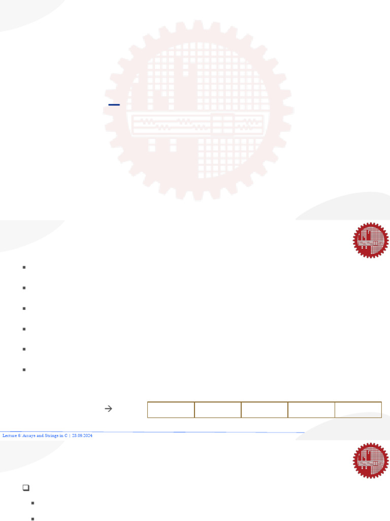 C Programming: Arrays and Strings Guide | PDF | Integer (Computer Science) | Programming Paradigms