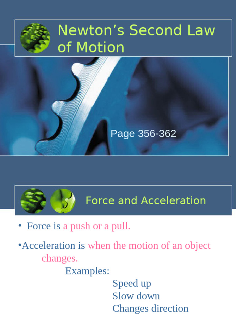 Newtons 2nd Law of Motion Sci 8 | PDF | Force | Weight