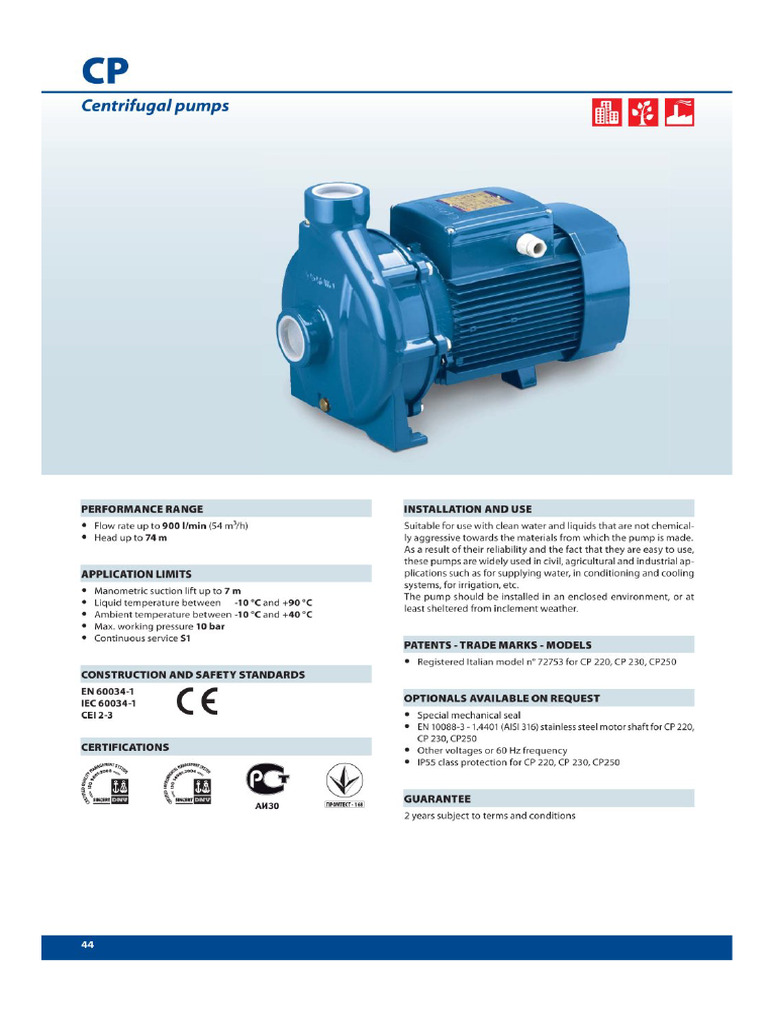 Pedrollo Pump Catalogue | PDF