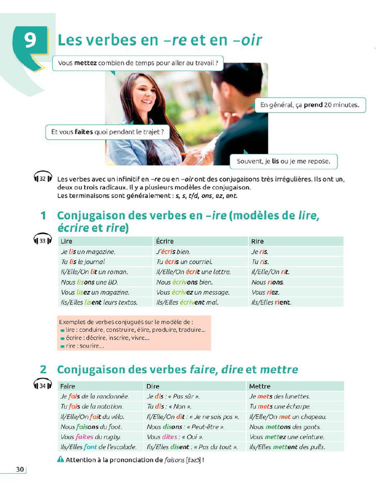 Les Verbes en - Re Et - Oir | PDF