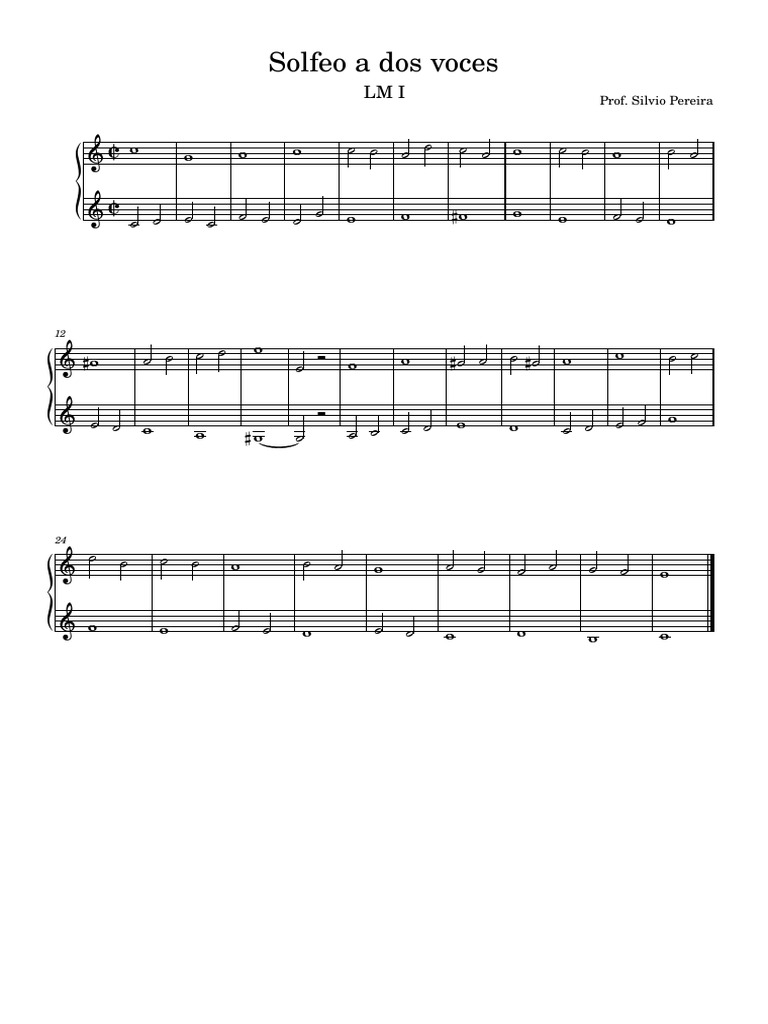 Solfeo A Dos Voces LM I | PDF