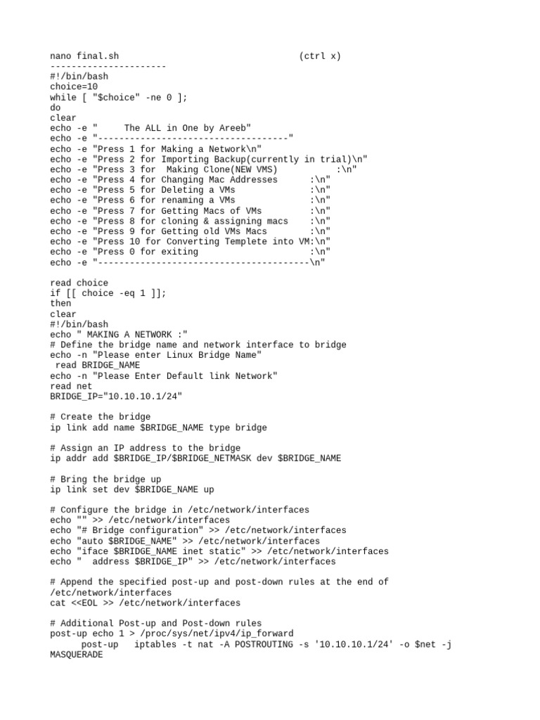 Bash Script for VM Management | PDF | Computing | Software