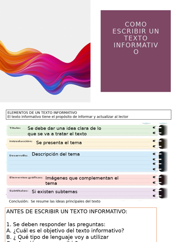Como Escribir Un Texto Informativo | PDF | Informática